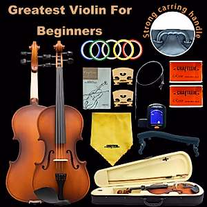 Crafteem Handcrafted Premium Violin Outfit for Kids Beginner, Student, and Adults -Perfect Your Sound and Unlock Your Musical Potential with Confidence.