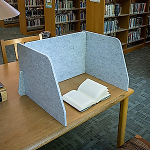 Acoustic Partition - Reduce Noise and Visual Distractions - Sound Absorbing Desk Divider - Desk Privacy Panel - Home Office - Classroom - Remote Learning - Sound Dampening (Gravel Grey)