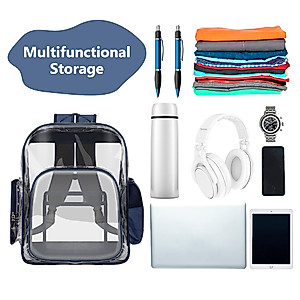 Pepypepy Clear Backpack,Waterproof Transparent Backpack,Heavy Duty PVC Clear Bag Perfect for Women Men(Blue)