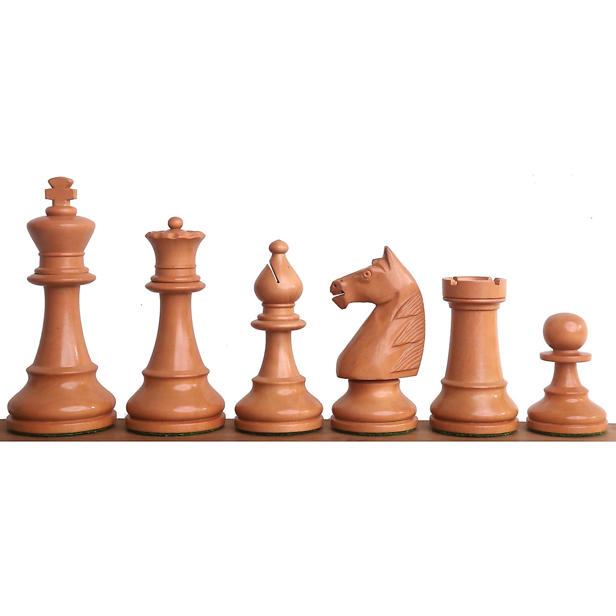 French Grandmaster's Staunton Chess Pieces Only Set- Antiqued Boxwood- 4.1" King