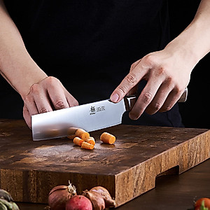 KYOKU Daimyo Series 7" Nakiri Knife + 10'' Bread Knife - Japanese 440C Stainless Steel - Rosewood Handle