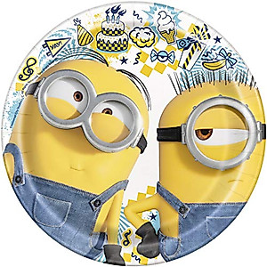 Minions 2 Despicable Me Birthday Party Supplies and Decorations For 16 Guests Paper Plates Napkins Cups Table Cover and Yellow Plastic Cutlery Set