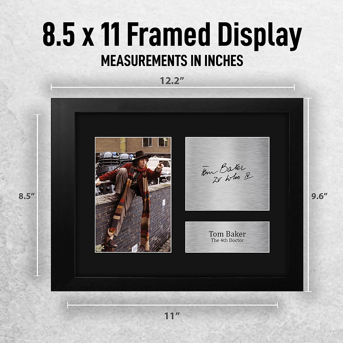 HWC Trading USL Framed Tom Baker Gifts Printed Signed Autograph Picture for TV Show Fans - US Letter Size