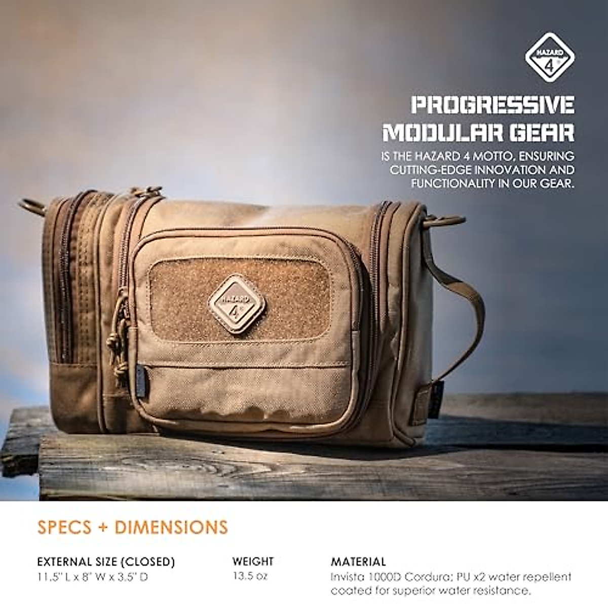 Hazard 4 Reveille Rugged Grooming Kit/Heavy-Duty Toiletry Bag, Coyote