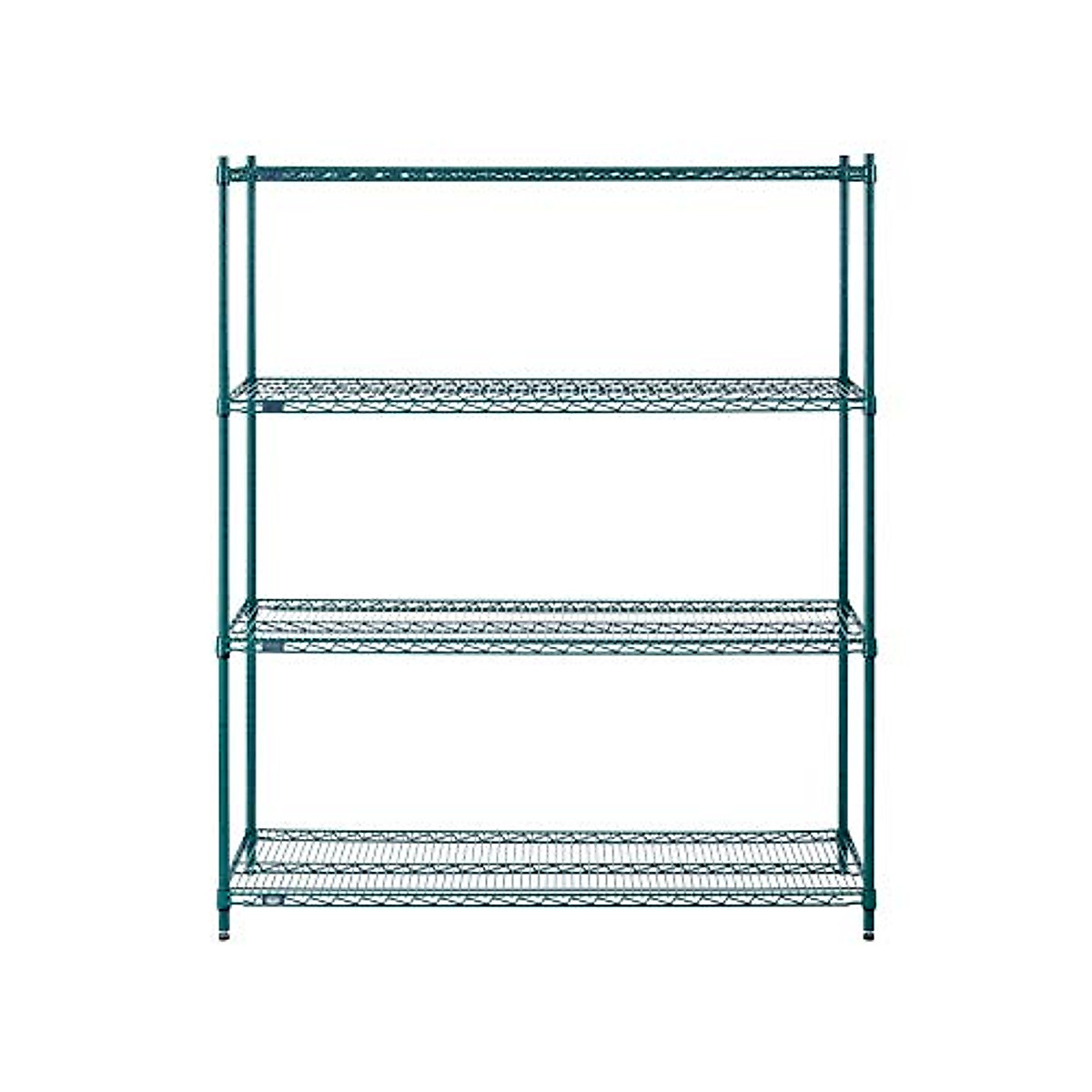 Nexel Poly-Green Adjustable Wire Shelving Unit, 4 Tier, Heavy Duty Commerical Storage Organizer Wire Rack, 18" x 60" x 74", Green