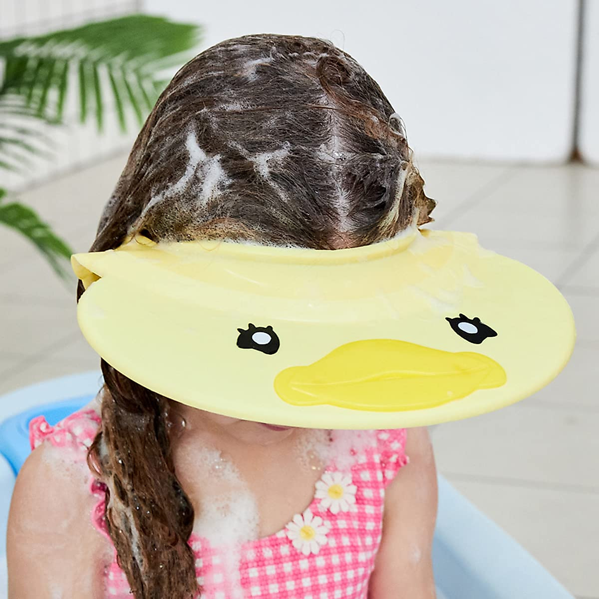 Baby Shower Cap Shampoo Visor Shield hat Kids Bath Washing Hair Rinser Prevents Water from Pooling in Face for Protector Toddler Children(Yellow)