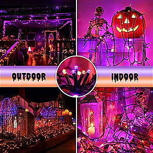 Toodour Orange Purple Halloween Lights, 213ft 600 LED Plug in Halloween String Lights with 8 Modes and Timer, Outdoor Halloween Lights for Home, Garden, Party, Halloween Decorations