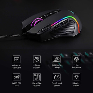 Redragon K618 Gaming Keyboard & M612 Mouse Bundle