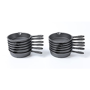 HAWOK Dia.3.9 inch Pre seasoned Cast Iron Mini Skillet set of 12……