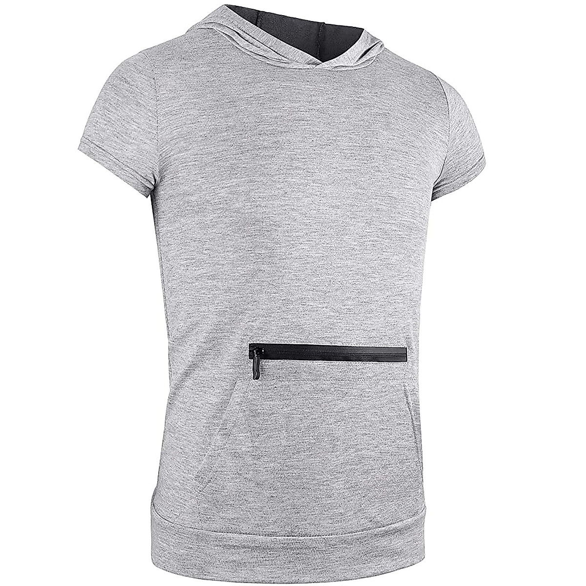 Muxing Tank Tops Men,Men's Pocket Zipper Workout Tank Tops Hooded Bodybuilding Fitness Muscle T Shirt Sleeveless Gym