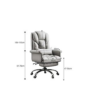 FrYsky Home Office Desk Chairs, Swivel Chair Leather Sofa Chair Reclining Leisure Chair Home Office Computer Lift Swivel Chair (Color : Off-White, Size : Foot Pedal)
