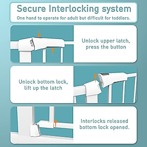 Extra Tall Baby Gate Stand 38" Tall - 59.84"-62.60" Wide Long Walk Through Pet Gate for kids or Large Pets - Metal Pressure Mounted Safety Gate