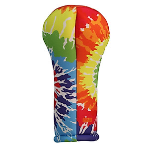 Tie Dye Collection Golf Club Headcovers 3 Separate Sizes Driver Fairway Hybrid All Sold Separately Handmade in USA by BeeJos (Rainbow, Driver)