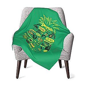 Cool Pineapple Blanket Super Soft Light Weight Cozy Warm Fluffy Plush Throw Blanket for Bed Couch Living Room 40x50 inch