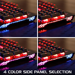 ENHANCE Mechanical Gaming Keyboard - Theorem Backlit LED RGB Gateron Blue Switches - Programmable Macros, Brushed Aluminum Metal, NKRO, Anti-Ghosting, Software Customization - 13 Lighting Effects