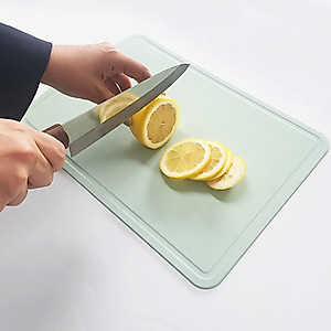 Lagomian TPU Cutting Board (2 Piece Set) Scratch Resistant Juice Grooves, BPA Free Kitchen Cutting Mat, Dishwasher Safe, Flexible Cutting Boards for Kitchen, Thin Chopping Mats, Made in Korea