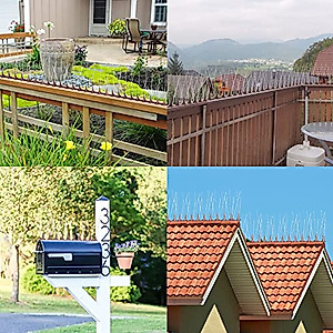 Bird Spikes,15 Pack Stainless Steel Bird Spikes, Bird Repellent Devices Outdoor, Bird Deterrent Spikes for Pigeons and Other Animals, for Garden Fence and Wall