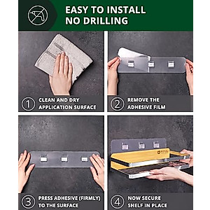 ROYAL CRAFT WOOD Bathroom Shower Caddy Organizer & Bath Product Holder for Wall - Self Adhesive Over The Toilet Storage Shower Shelves for Inside Shower - Shower Storage Suction Rack (2-Pack)