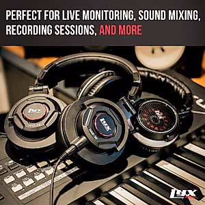 LyxPro HAS-30 Closed Back Over-Ear Professional Recording Headphones for Studio Monitoring, DJ and Home Entertainment,Black