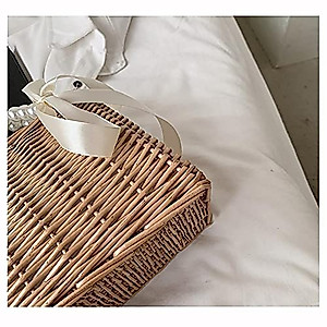 CHUWUJU Fashion Straw Bags for Women Beach Rattan Woven Tote Handbags Ladies Summer Top-Handle Bags Hobo Purse with Pearl Ornaments