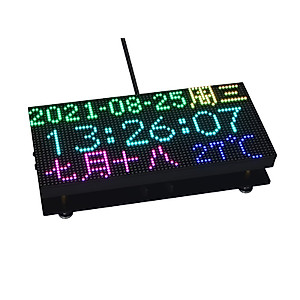 LED Matrix Panel 64x32 Compatible with Arduino Raspberry Pi ESP32, 3mm Pitch 2048 Dots RGB LEDs Module Bare Screen, Allow The Display of animations of Colorful Text Images (192mm×96mm)