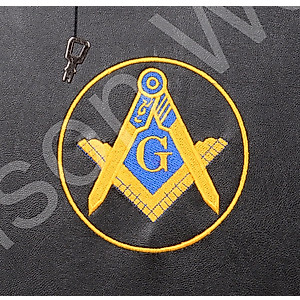 Masonic Regalia Master Mason MM/WM Apron Case golden Bullion embroidered (15 X 17 INCH), Gold,bullion