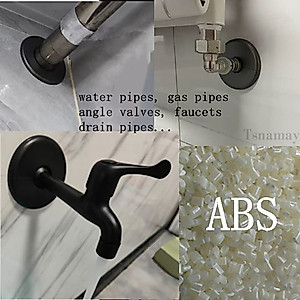 Tsnamay 4 Pcs Wall Split Flange, ABS Round Self-Adhesive Escutcheon Plate Buckles Design for 1"/26mm,Silver