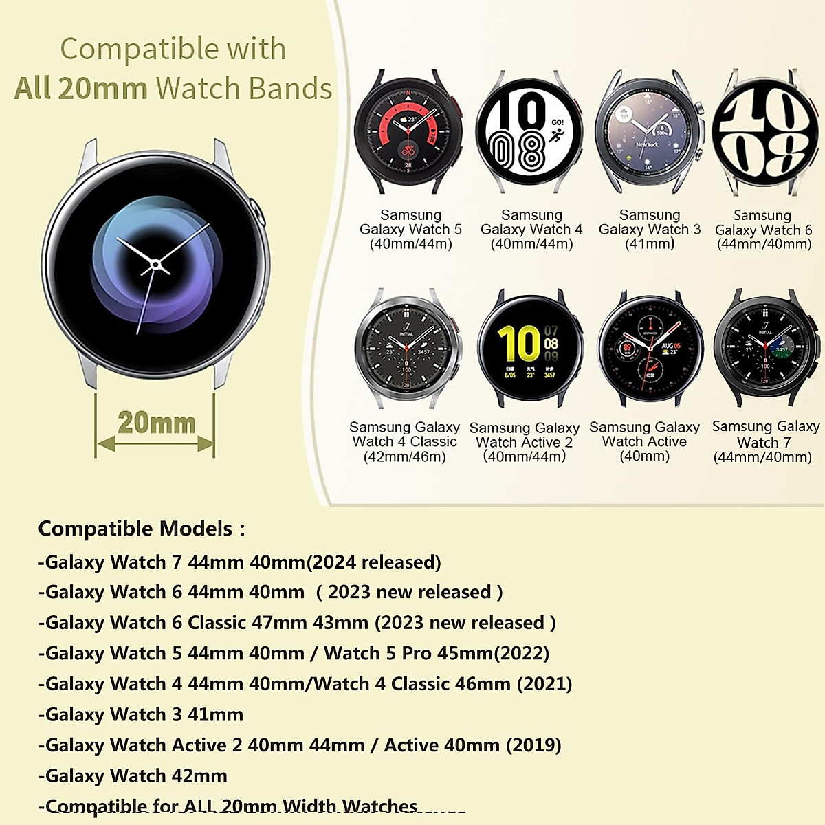 Minggo Band Compatible with Samsung Galaxy Watch Active/Active2 40mm/44mm,Silicone Sports Wristband Replacement Compatible for Galaxy Watch 42mm/Gear S2 Classic/Gear Sport Smart Watch (Orange)