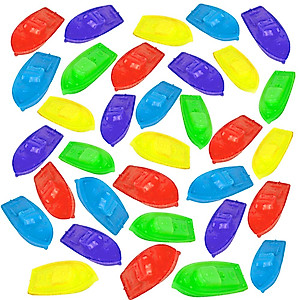 ArtCreativity Blow Mold Toy Boats for Kids, Set of 36, Floating Plastic Pool and Bath Tub Toys in Vibrant Colors, Summer Water Toys for Lake, Beach, Bathtub, Cute Party Favors for Boys and Girls