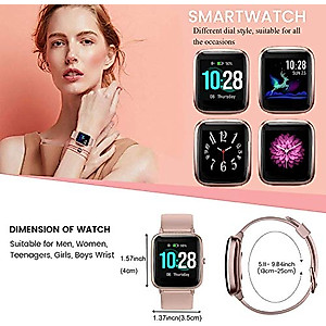 Fitness Tracker Smart Watch for Android Phones and iOS Phones Step Tracker Heart Rate Monitor, IP68 Waterproof Fitness Watch Sleep Monitoring, Calorie Counter, Pedometer Smartwatch for Women