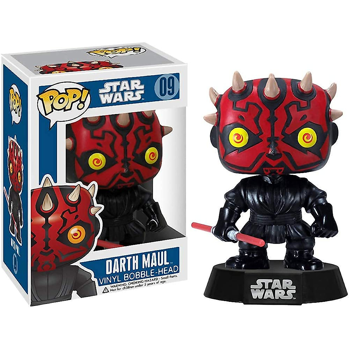 POP Star Wars: The Phantom Menace - Darth Maul [Orig Blue Box Art] Funko Pop Vinyl Figure (Bundled with Compatible Pop Box Protector Case), Multicolored, 3.75 inches