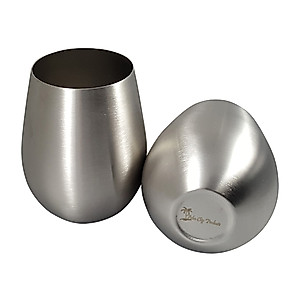 Palm City Products Stainless Steel Stemless Wine Glasses - 2 Piece Set