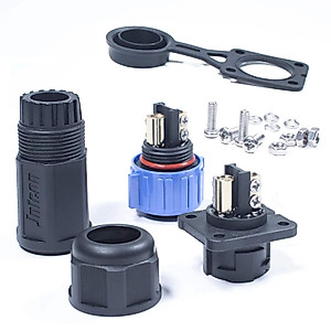 Trolling Motor Plug Receptacle Set, ABPF Marine Boat Power Connector, Waterproof Connector for Motor, 12/24/36/48 Volt Marine Plug for Trolling Motors (Blue,1 Pack)