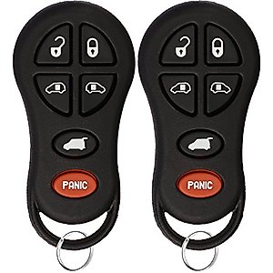 KeylessOption Keyless Entry Remote Control Car Key Fob For Chrysler Town Country, Dodge Grand Caravan 04686797 (Pack of 2)