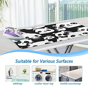 GOODOLD Cute Panda Ironing Mat Portable Travel Ironing Pad for Washer,Dryer,Table Top, Iron Board Alternative Cover, Large Heat Resistant Ironing Blanket