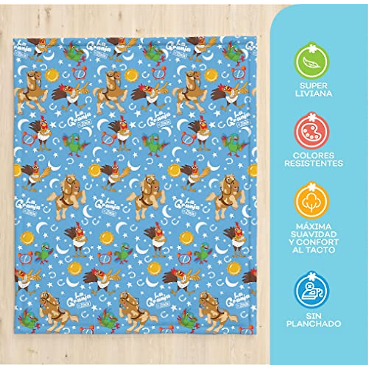 LA GRANJA DE ZENÓN Flannel Blanket 1 Square El Reino Infantil | Super Soft Plush Throw Blanket | Kids Bedroom Decor