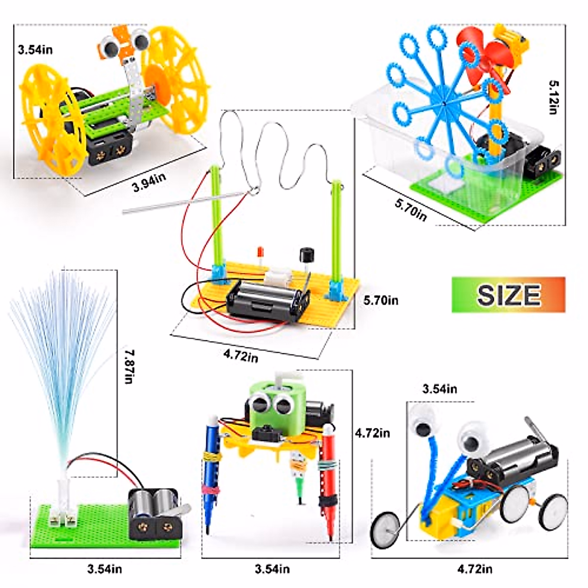 STEM Robotics Kit, 6 Set Electronic Science Projects Experiments for Kids Ages 8-12 6-8, STEM Toys for Boys, DIY Engineering Robot Building Kits for Girls to Build 7 8 9 10 11 12 + Year Old Gift Ideas