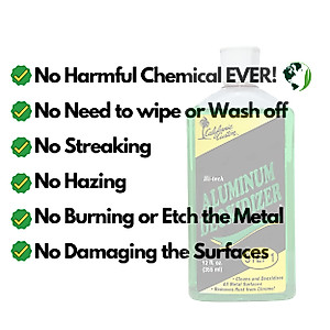 CALIFORNIA CUSTOM Products – Aluminum Deoxidizer 12oz, Cleans and Deoxidizes Metal Surfaces, Removes Rust, Body Shop Safe, Great for Aluminum, Brass, Copper, Chrome, Silver, Stainless & Gold.