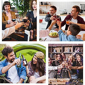 Flezoo 4PCS Wine Key Corkscrew - Stainless Steel Wine Opener with Foil Cutter, Double Hinged Cork Screw Wine Bottle opener, Professional Bar Accessories Wine Key for Servers, Bartenders