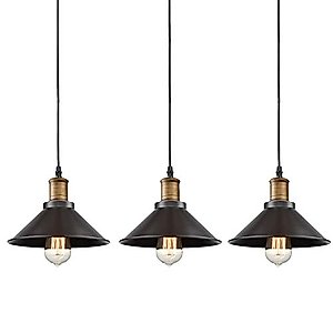 CLAXY Ecopower Industrial Mini Oil Rubbed Bronze Pendant Light 3 Pack