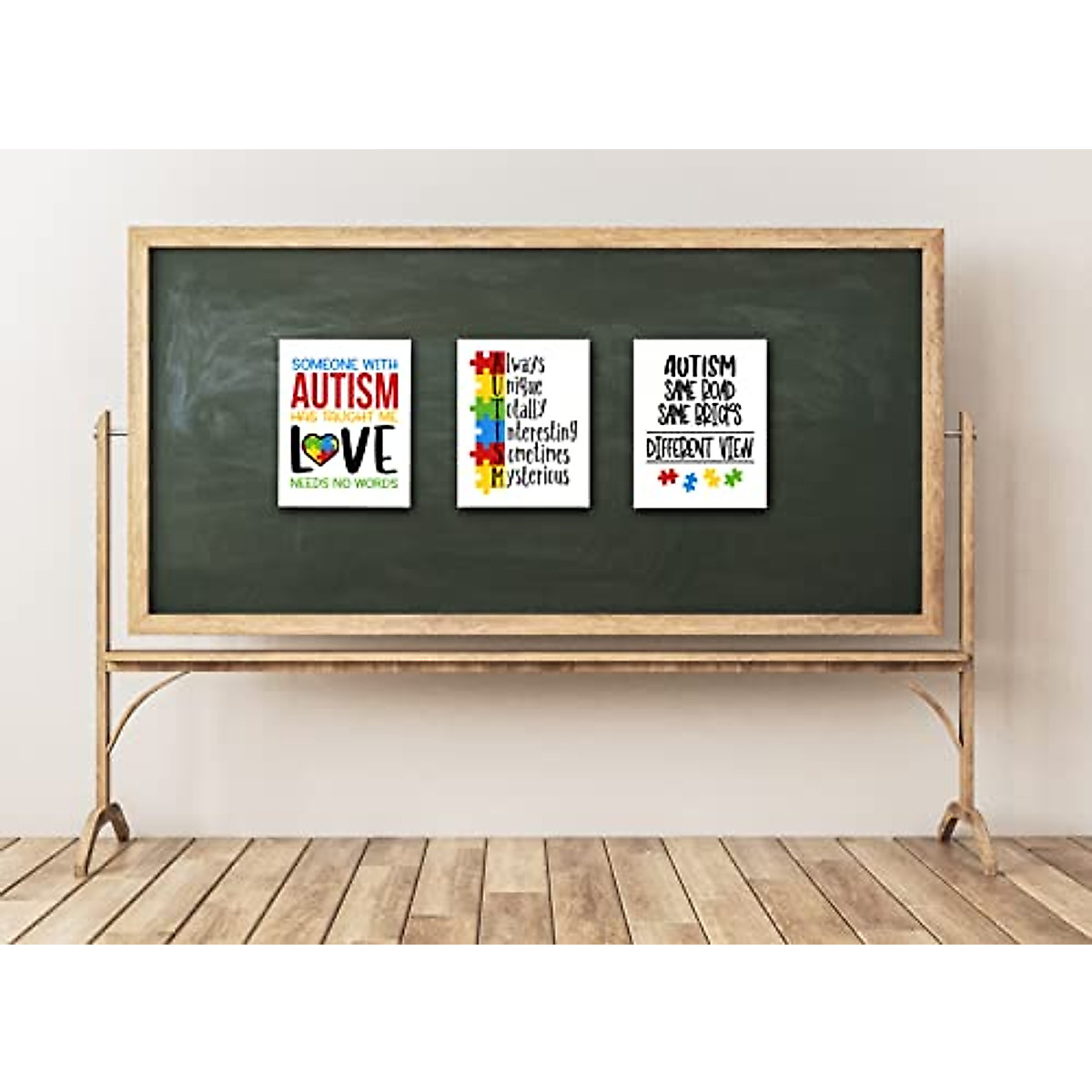 Simply Remarkable Set of 3 Autism Poster Prints Autism Awareness Home Decor Autistic Spectrum (8x10, Set of 3)