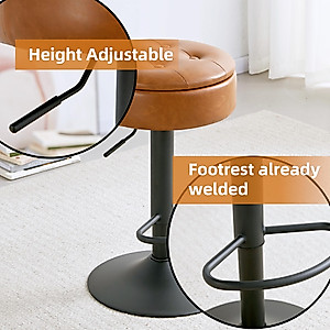RUCUKEN Storage Bar Stools Adjustable Bar Stool Chair Swivel Bar Stools Modern Bar Stools Round Bar Stools