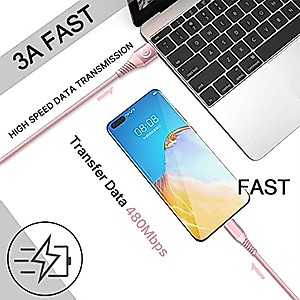 Type C Charging Cable 3A Fast Charge USB C Cable【2Pack 6FT】C Cord Phone Charger Fast Charging Cord for Samsung Galaxy S10 S9 S8 Note 8 A11 A01 A20 A21 A12 A10e A50 A51 S20 S21,LG K51 Stylo 4 5 6,Moto.