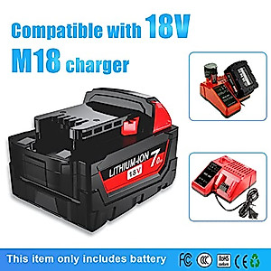 2Packs High Output 7.0Ah M-18 Battery Replace for Milwaukee 18V Battery Lithium ion XC 48-11-1811, 48-11-1815, 48-11-1820, 48-11-1840, 48-11-1850, 48-11-1852, 48-59-181, 48-59-1850 Power Tool