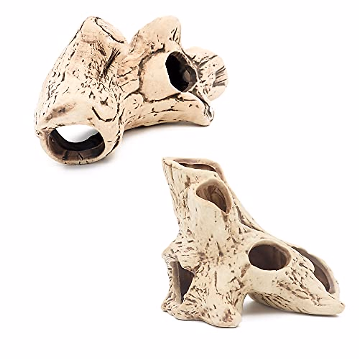 ALEGI Aquarium Decoration Rock Caves, Hideaway for Shrimp, Cichlid, Betta Fish Hideout Decor, Safe for Freshwater and Saltwater Tanks (TreeStumpL+S)