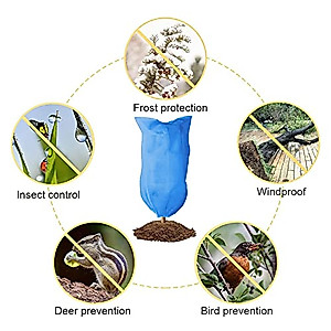 Plant Covers Freeze Protection Winter: 2.8oz 3 x 4 Ft Blue Tree Covers Freeze Blanket Bags - Outdoor Plants Protector for Garden Shrub Rose Covering Beige