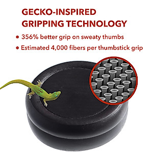 Setex Gecko Grip, Thumbstick Grip Covers, for PlayStation PS5, PS4, Xbox One, Switch Pro, Steam Deck, Anti-Slip Microstructured Analog Stick Thumb Grips, (1 Pair) Red, Grip Covers Only