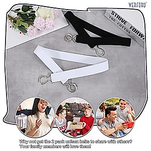 WERFORU 2 Pack Women Men Skinny Elastic Waist Belt Stretchy Thin Belt for Dress Jeans?Black+White, Fit Waist Size 25-28 Inches