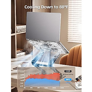 ATKTTOP Laptop Stand for Desk Adjustable Height, 22" [Anti-Wobble] [Fit All Laptop] Foldable DJ Standing Laptop Riser for 6.1-18.4" Tablets, Portable Monitor Stand for MacBook Air, Dell, HP, Lenovo