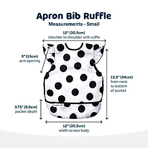 Tiny Twinkle Mess Proof Toddler Bib - Waterproof Baby Apron - Machine Washable - PVC, BPA, & Phthalate Free - Great Travel Bib for Baby Eating - Toddler Food Bibs (French Dot, Large 2-4 Years)